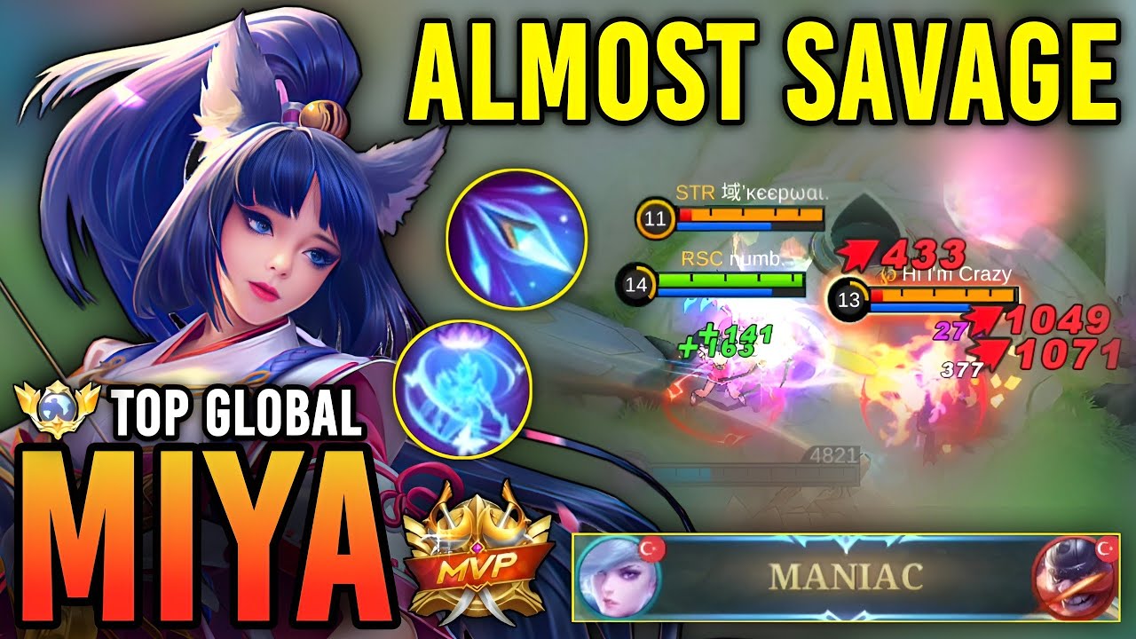 ALMOST SAVAGE!! TOP GLOBAL MIYA BEST BUILD AND EMBLEM 2023 | SUPREME ...