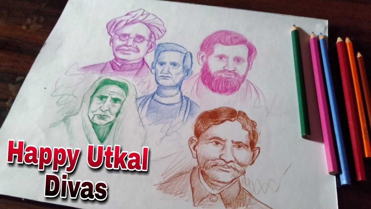 Utkal Divas Drawing / Odisha day Drawing / madhusudan das Drawing ...