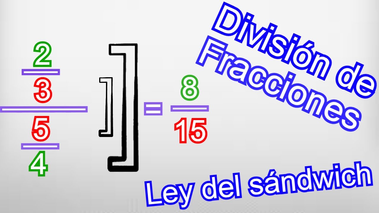 ¡DIVISIÓN DE FRACCIONES! | ¡LEY DEL SÁNDWICH! ¡Explicación y método muy ...