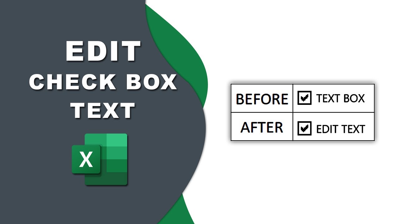 How to edit check box text in Excel - YouTube