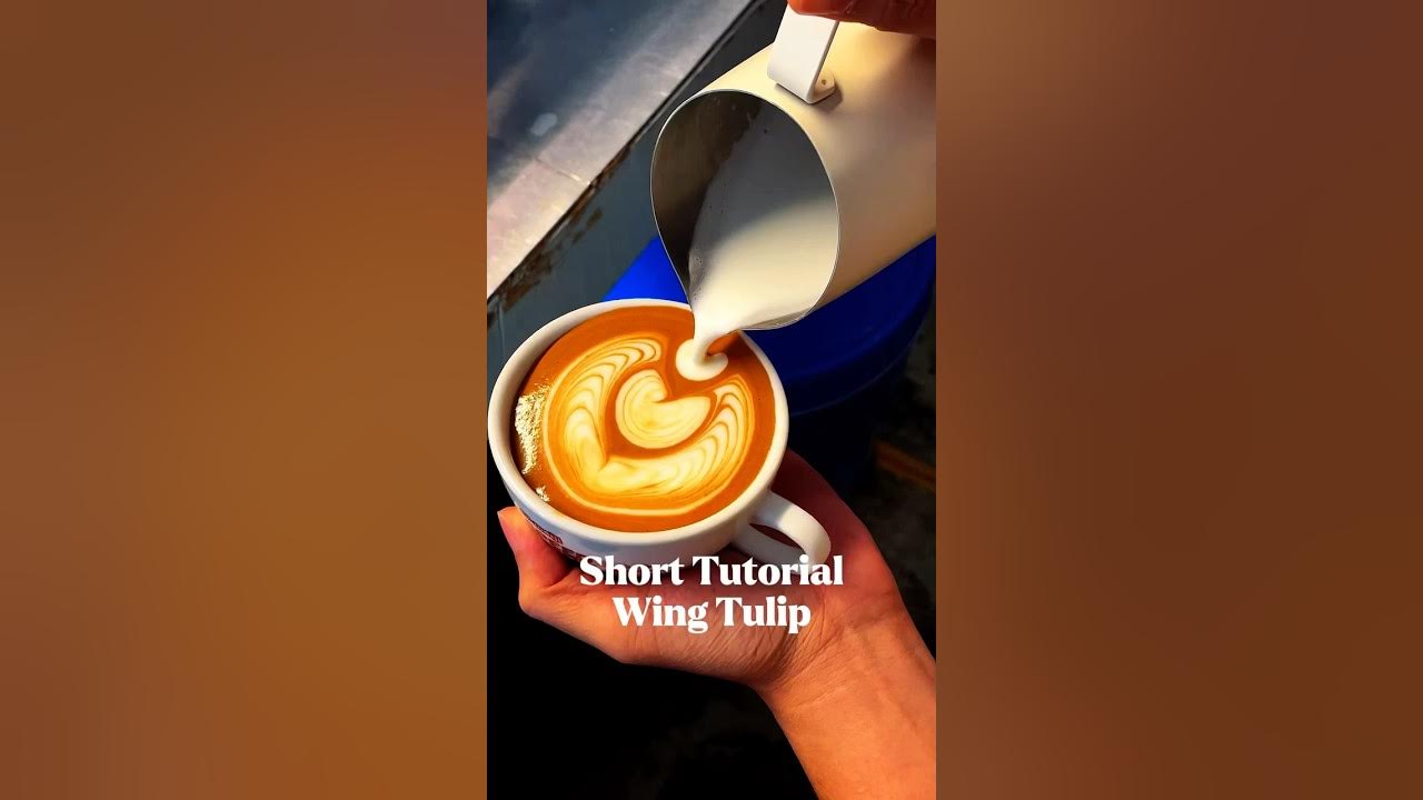 Latte art shorts tutorial Wing Tulip #lattearttutorial #wingtulip #shortstutorial #youtubeshorts ...