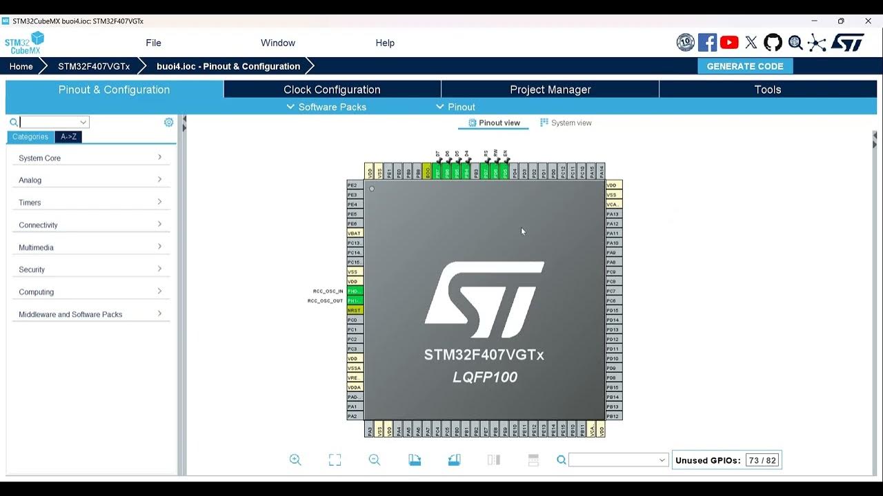 Vi điều khiển STM32f407. Cấu hình và điều khiển LCD 16x2 hiển thị tên và MSSV - YouTube