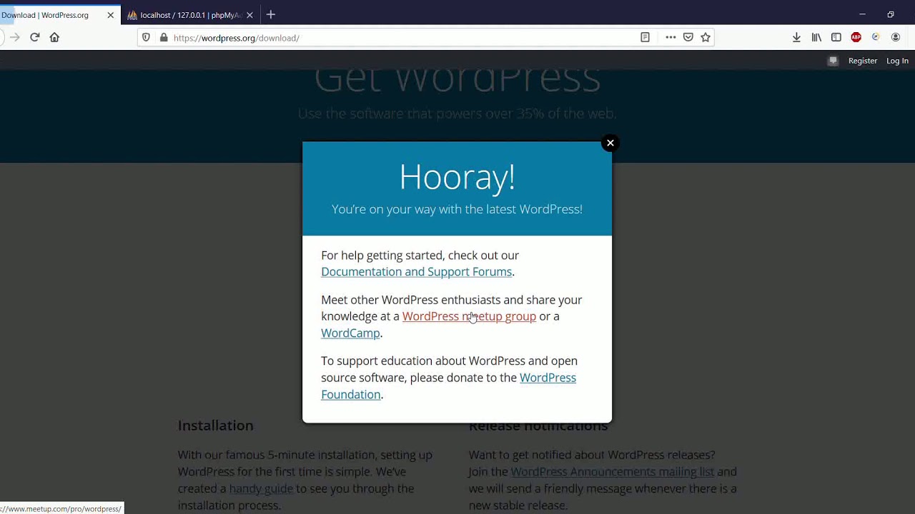 WordPress Installation on Localhost - YouTube