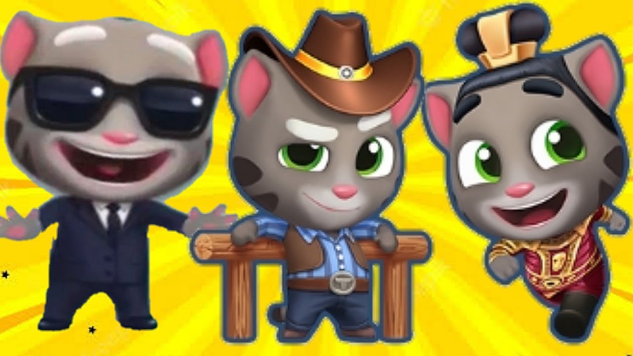 Talking Tom Gold Run Agent Tom vs Cowboy Tom vs General Tom vs Roy ...