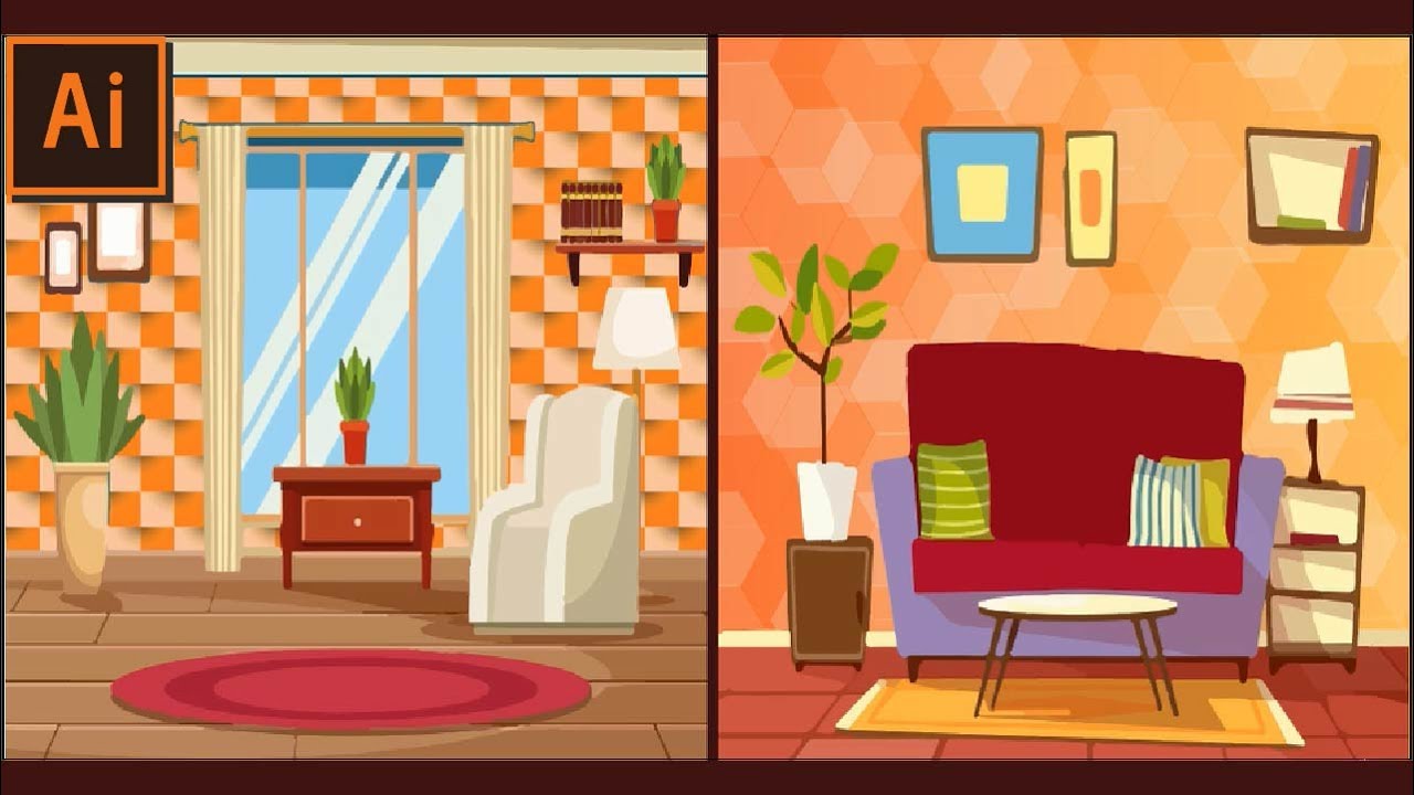 How to make easy vector abstract background in illustrator - YouTube