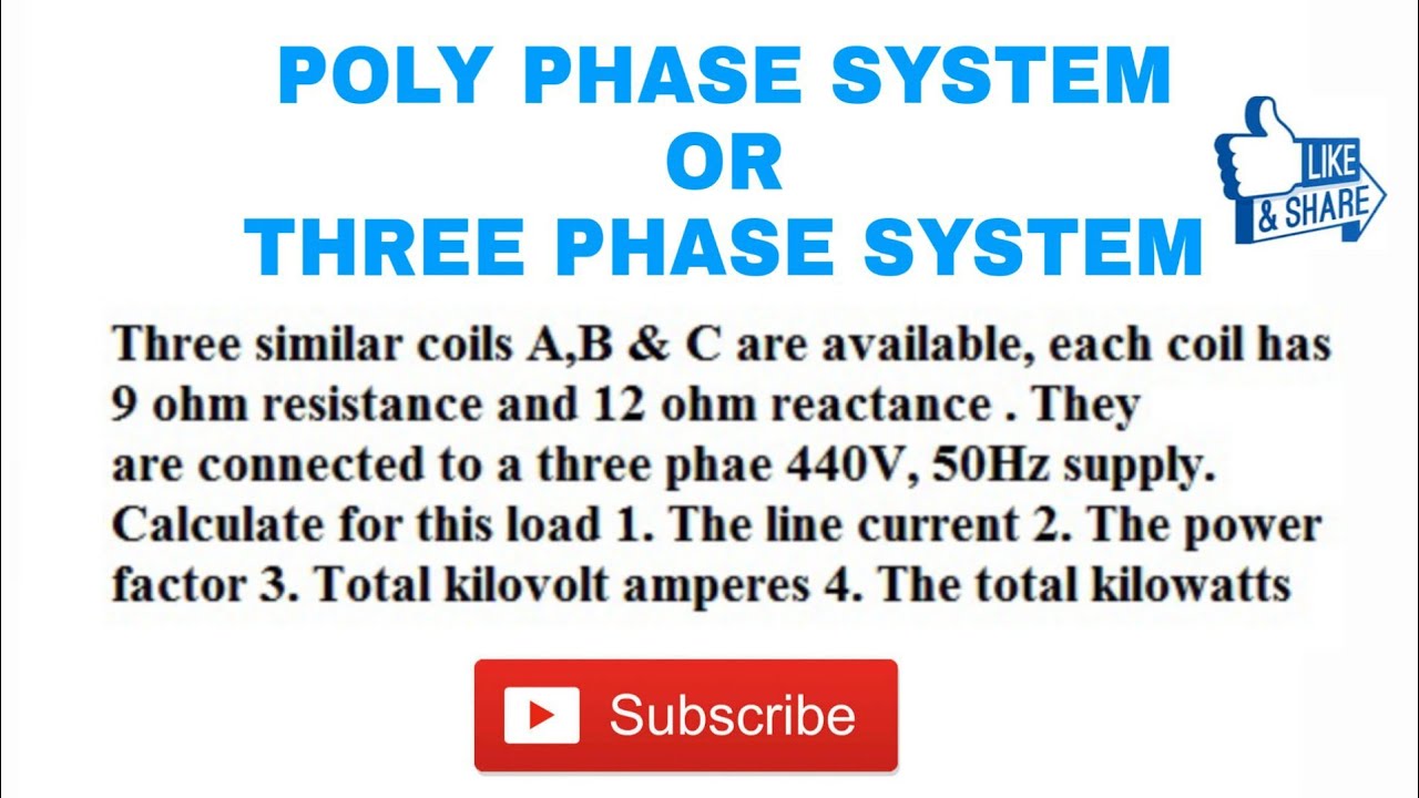 12. NUMERICAL PROBLEMS IN DELTA CONNECTION THREE PHASE USING THEIR ...