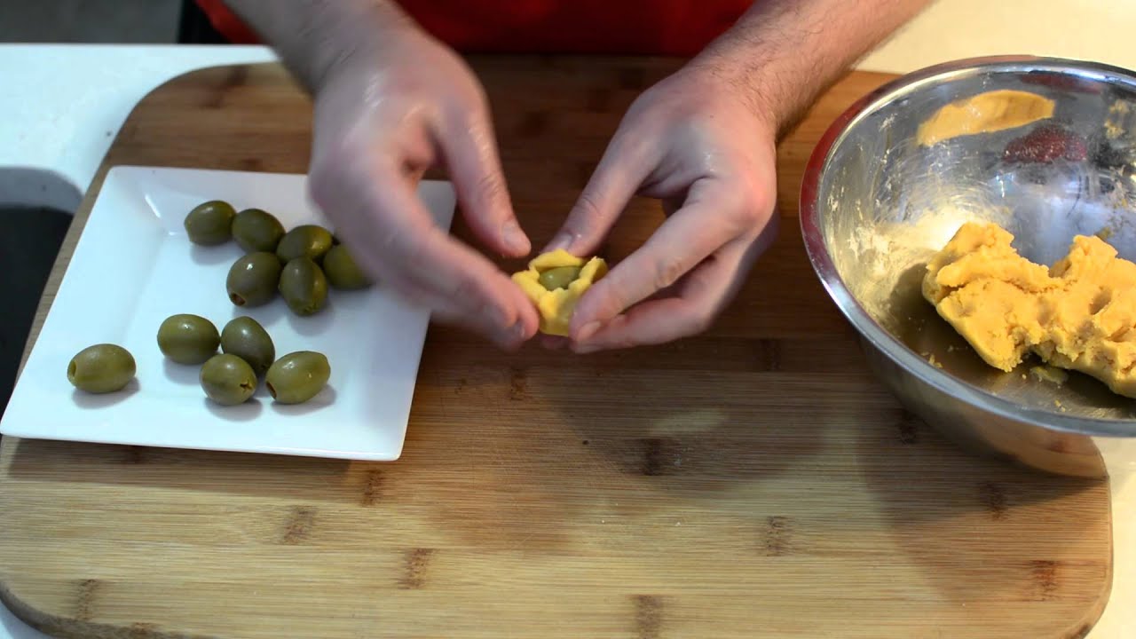 Cheesy Olive Bites - YouTube