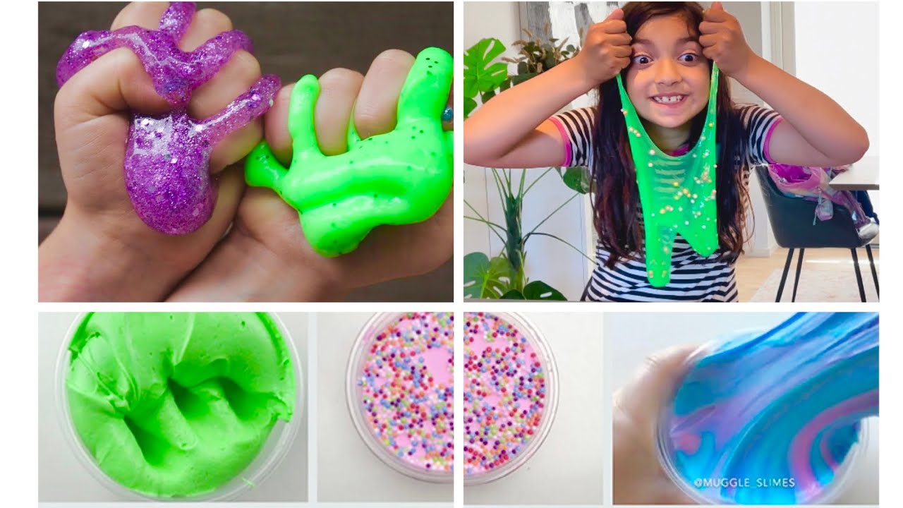Sjov leg med slim / play with different colors of slime - YouTube