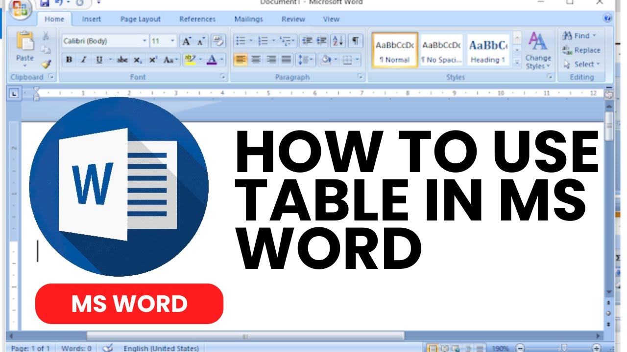 How to use and Format Table in Microsoft Word | Table in MS Word - YouTube