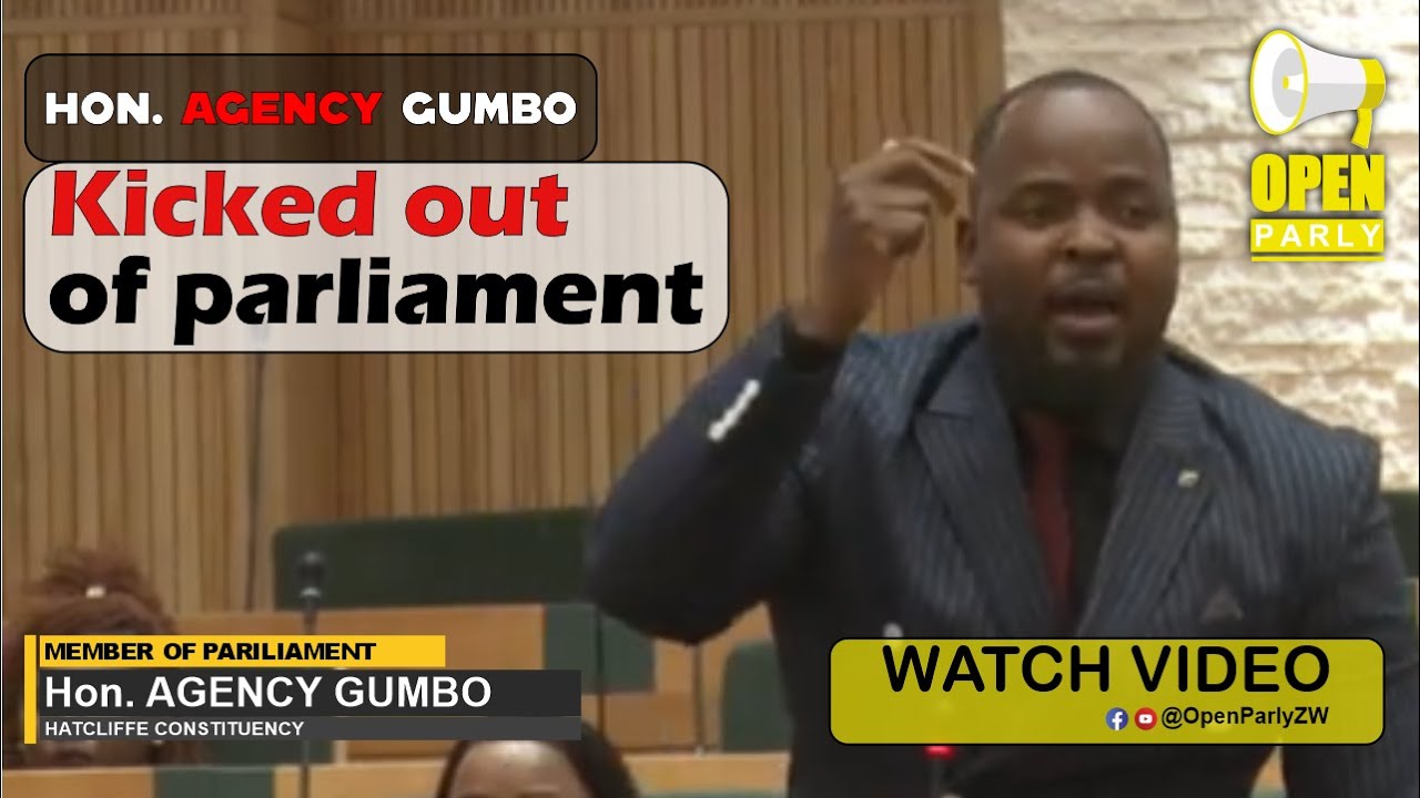 Hon. Agency Gumbo kicked out of Parliament during Wednesday parliament ...