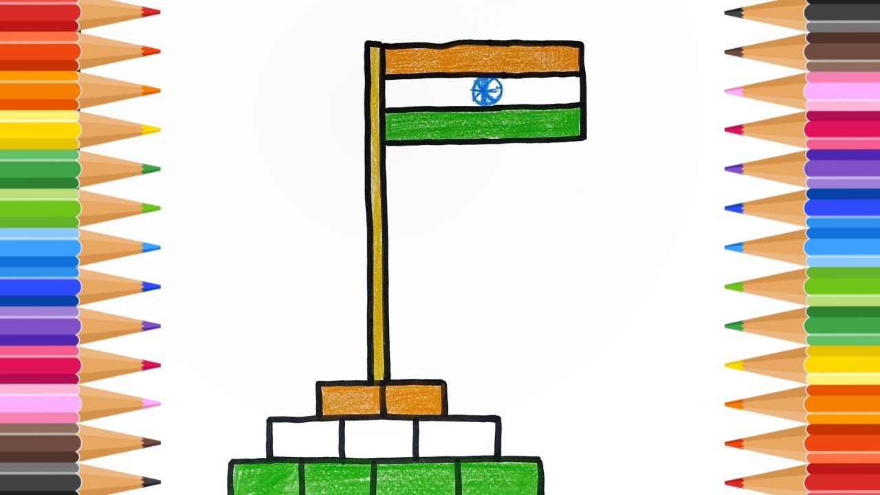 How to draw india flag easy - YouTube