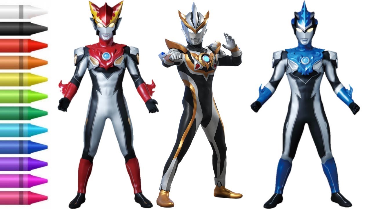 MEWARNAI ULTRAMAN ROSSO, ULTRAMAN RUEBE & ULTRAMAN BLU - YouTube