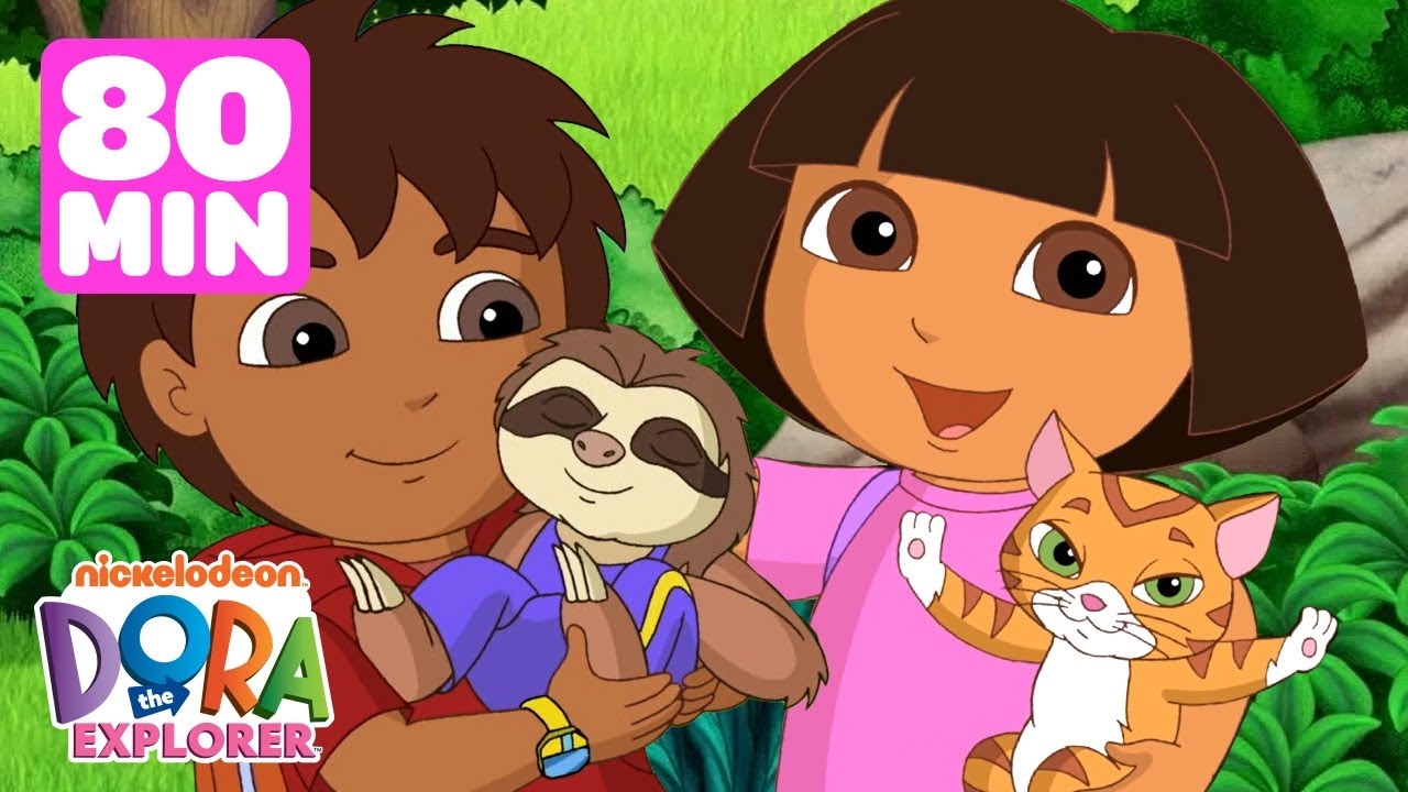 Dora the Explorer's Baby Animals Rescues & Adventures! 🐱 80 Minute ...