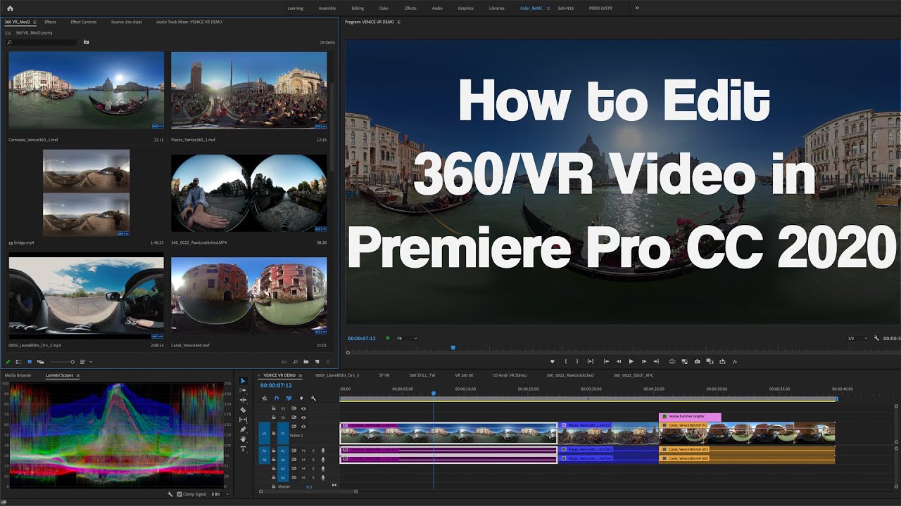 How to Edit 360/VR Video in Premiere Pro CC 2020 (Updated! Pt 1 of 2 ...