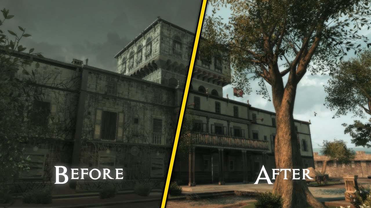 Assassin's Creed 2 Monteriggioni Villa Renovations Comparison - YouTube