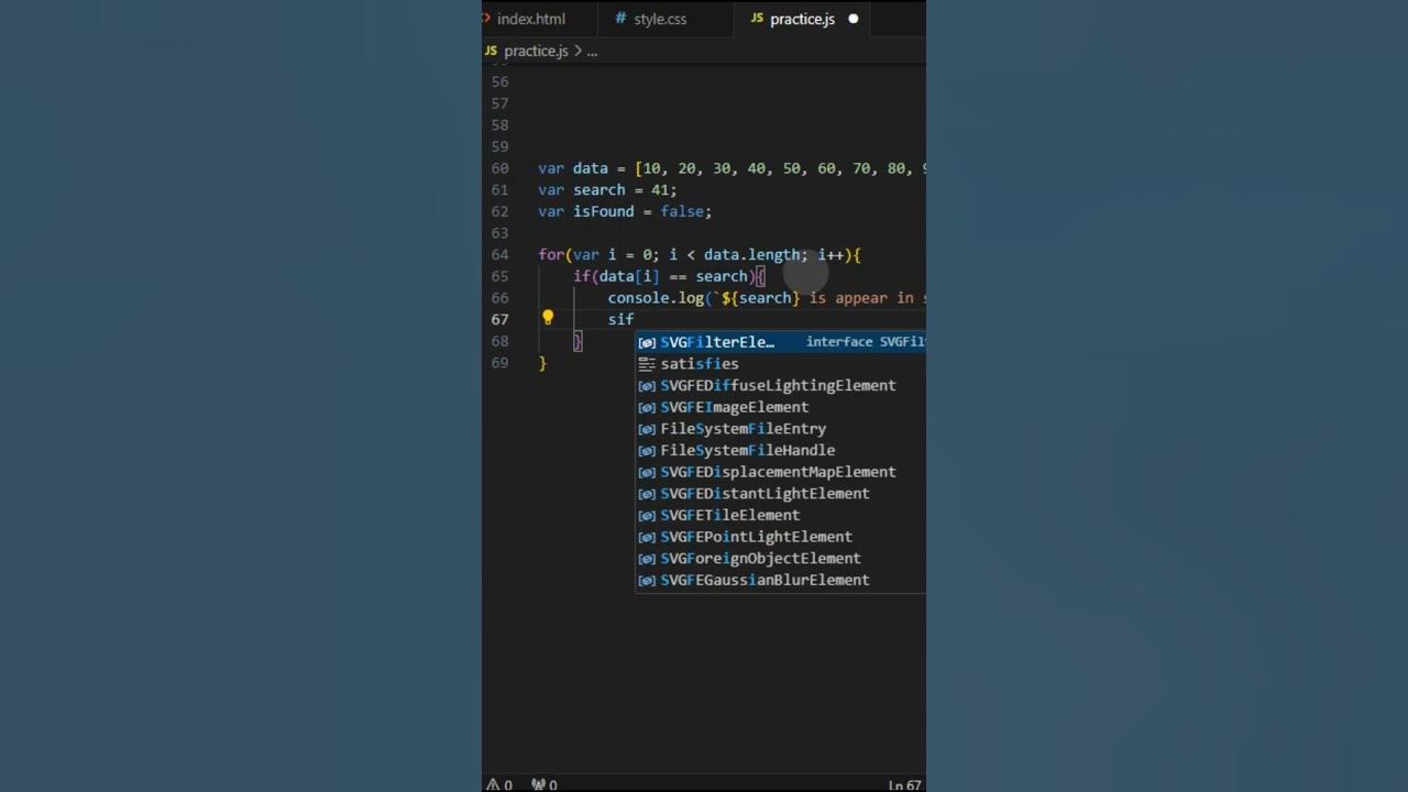 JavaScript Search Function In Array #shortcodingvideo #coding #javaprogramming #shorts #viral ...