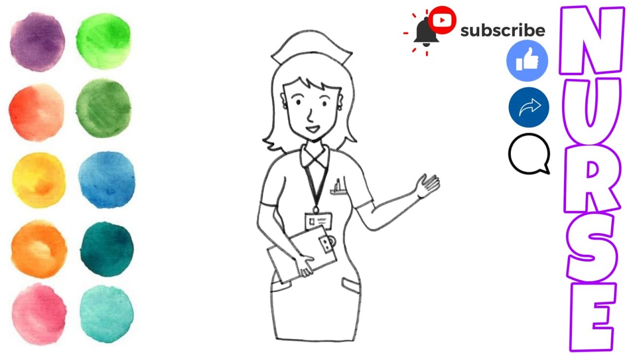 How to Draw a Nurse | Easy & Simple Drawing of a Nurse For all ...