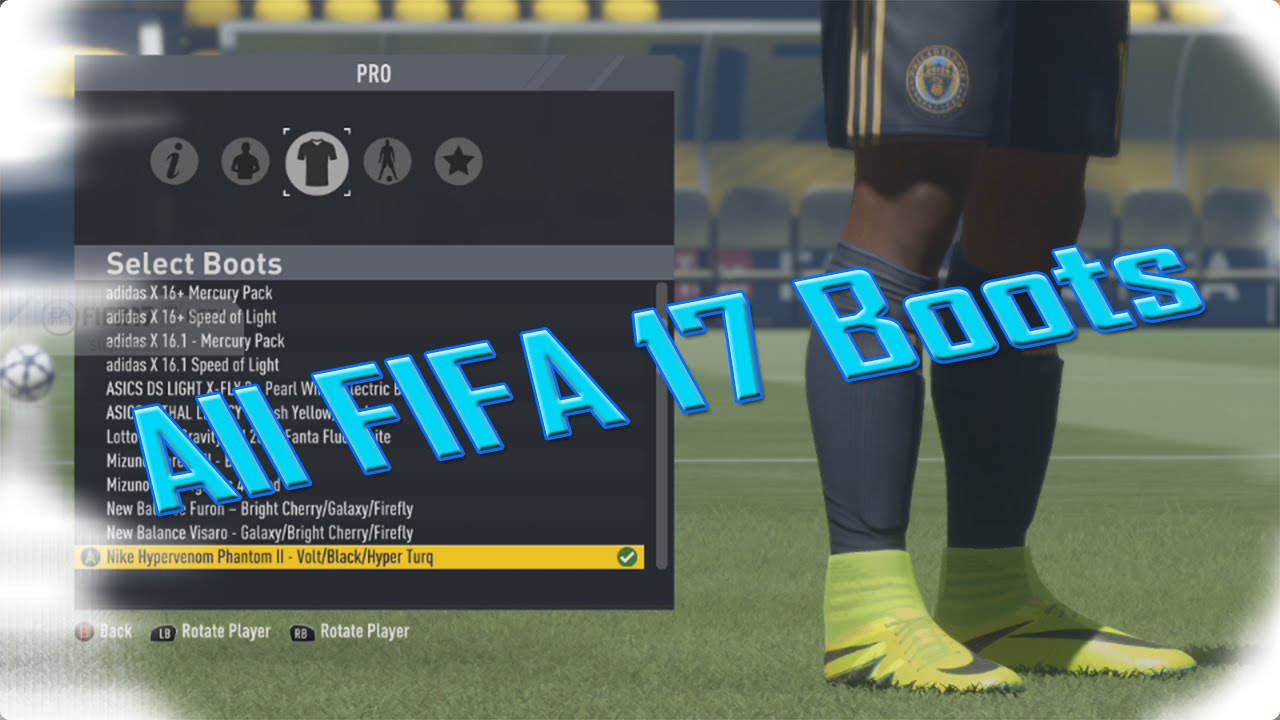All Boots In FIFA 17 - YouTube