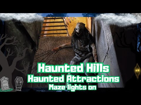 Haunted Hills Haunted Attractions Maze lights On - YouTube