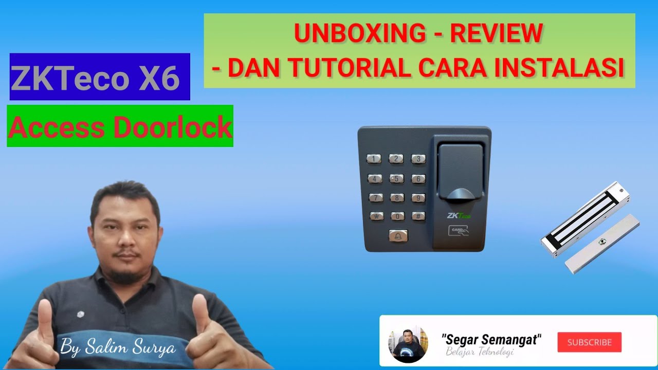 Unboxing Review dan Tutorial Instalasi ZKTeco X6 Access Doorlock Fingerprint Sidik Jari Rfid ...