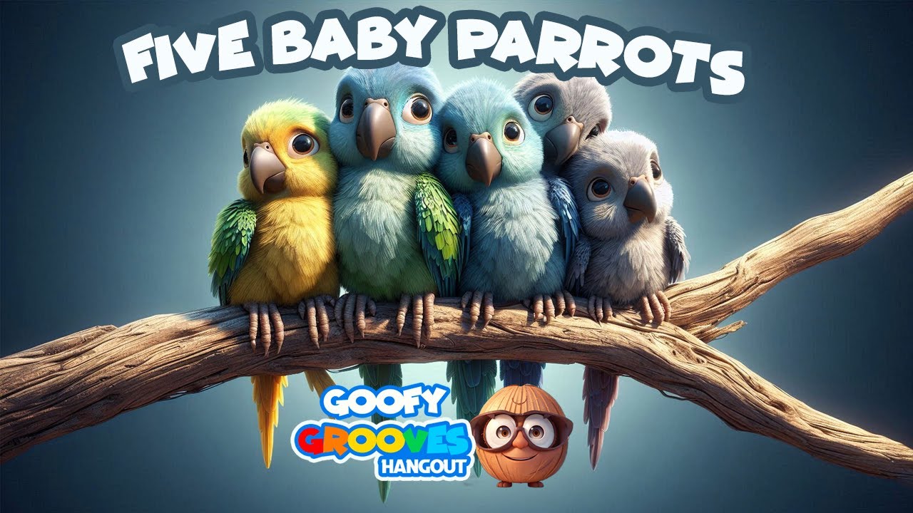 "Five Little Parrots 🦜 | Numbers 1-5 Counting Song for Toddlers | Learn ...