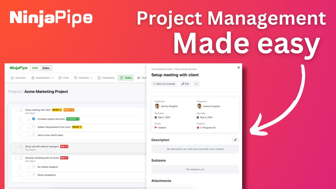 Project Management with NinjaPipe Tasks - Easy Powerful Task Tracking - YouTube