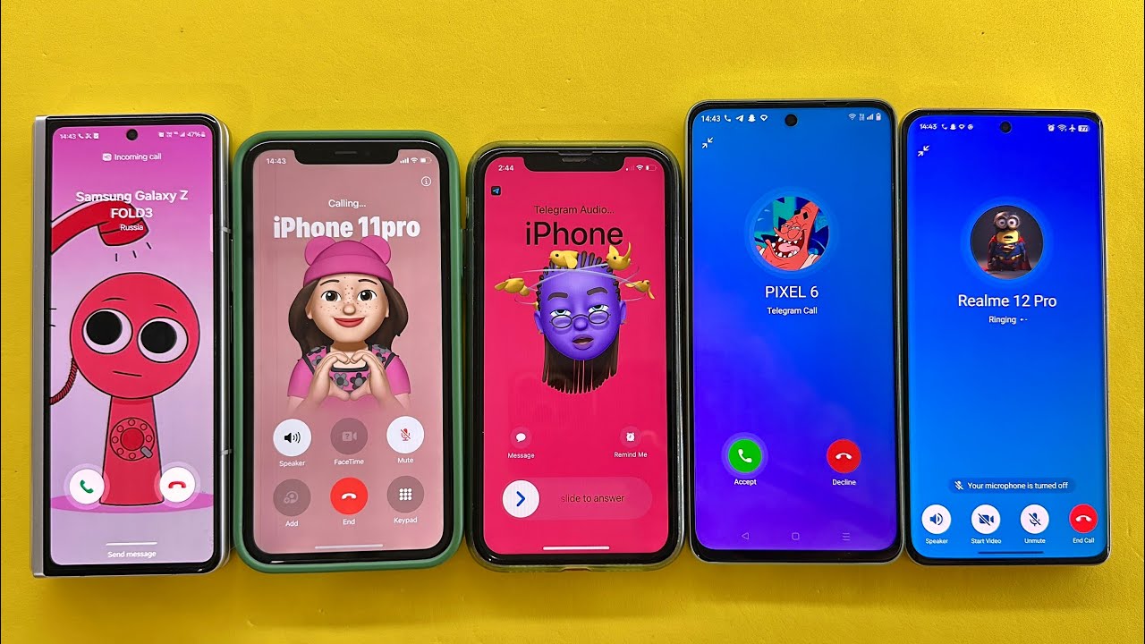 Social Media Telegram Three Sprunki incoming Call Samsung Z Fold ...