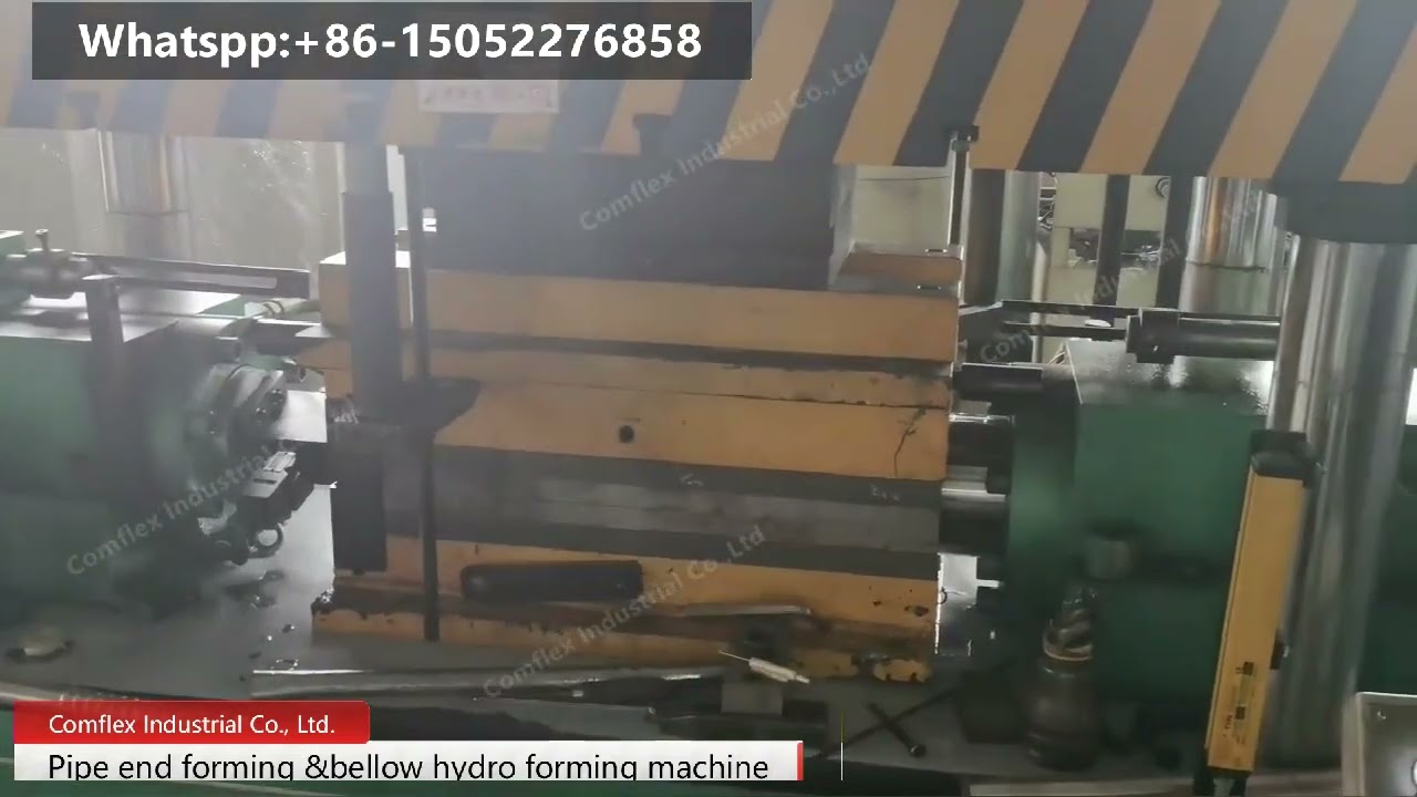 Pipe end forming & bellow hydro forming machine - YouTube