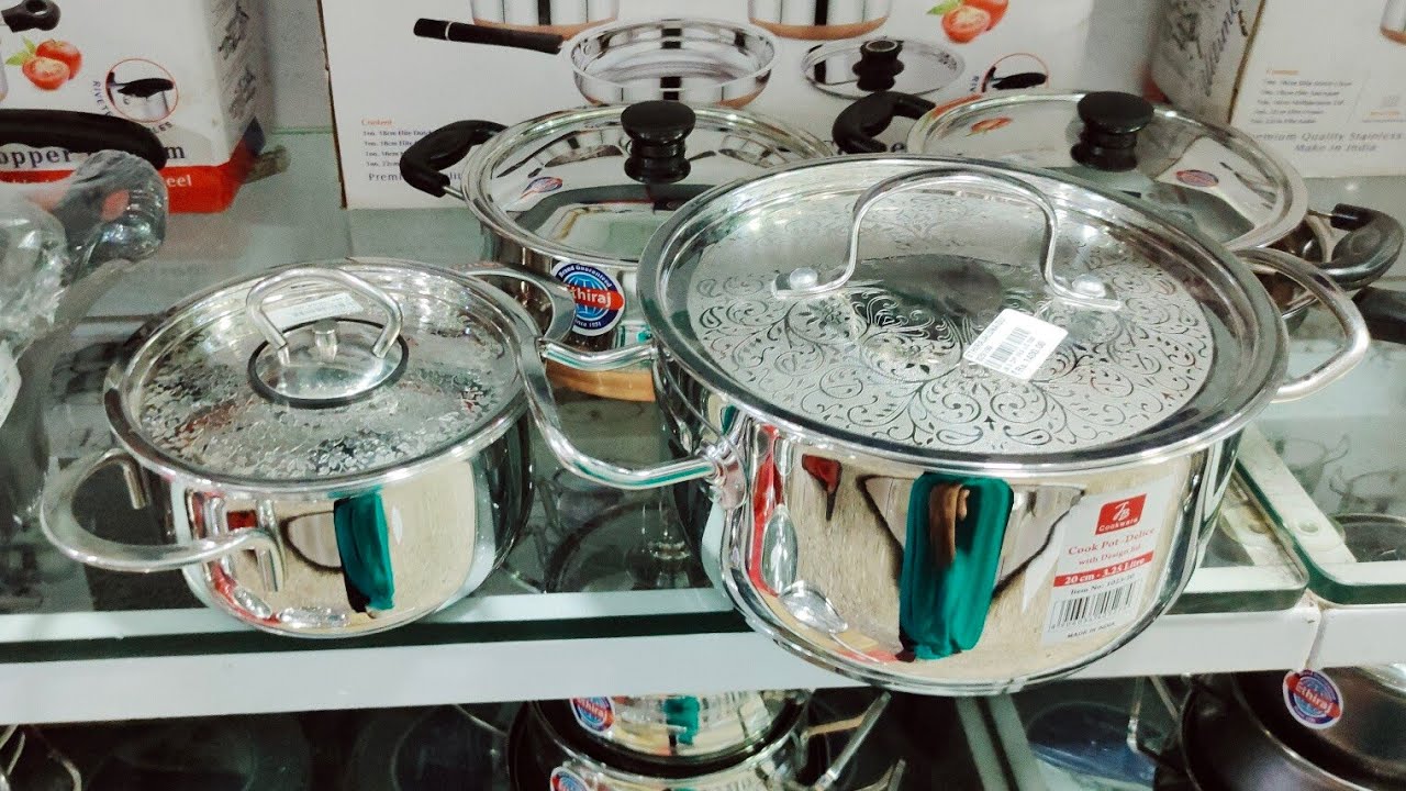 kitchen stainless steel vessels/kadai/saucepan/frypan/cookware set ...