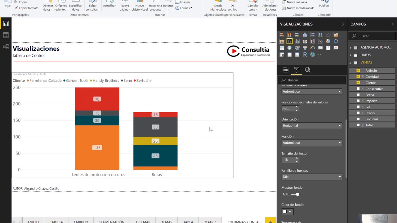 Power BI Desktop visualizacion de columnas apiladas y lineas - YouTube