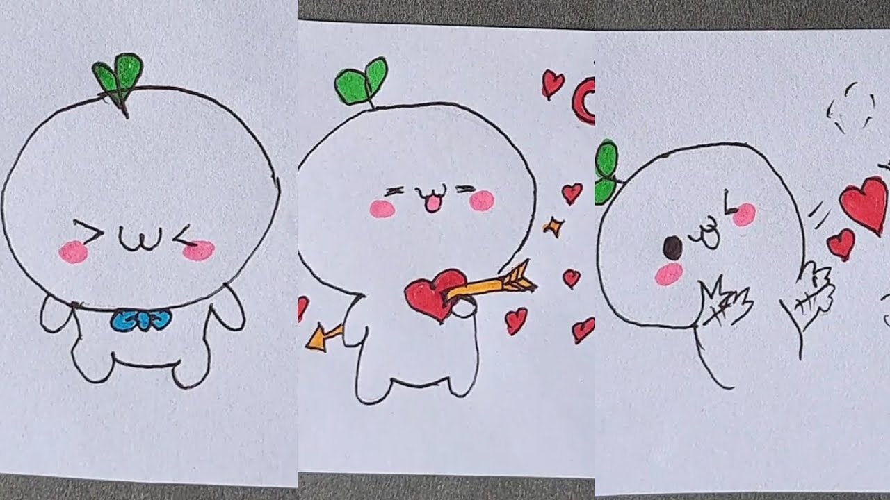 How To Draw Cute Sticker - Simple Sticker Drawing - YouTube