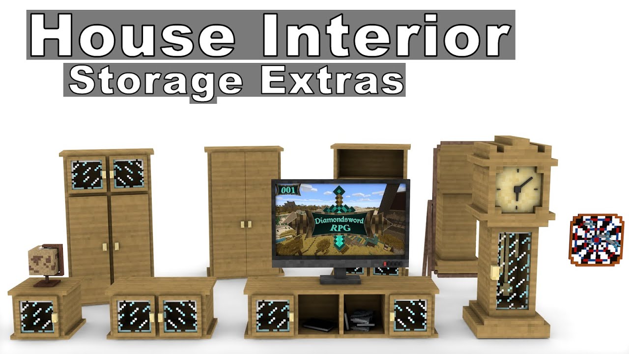Minecraft House Interior Furniture Model Pack - Storage ect. [Cinema 4D ...