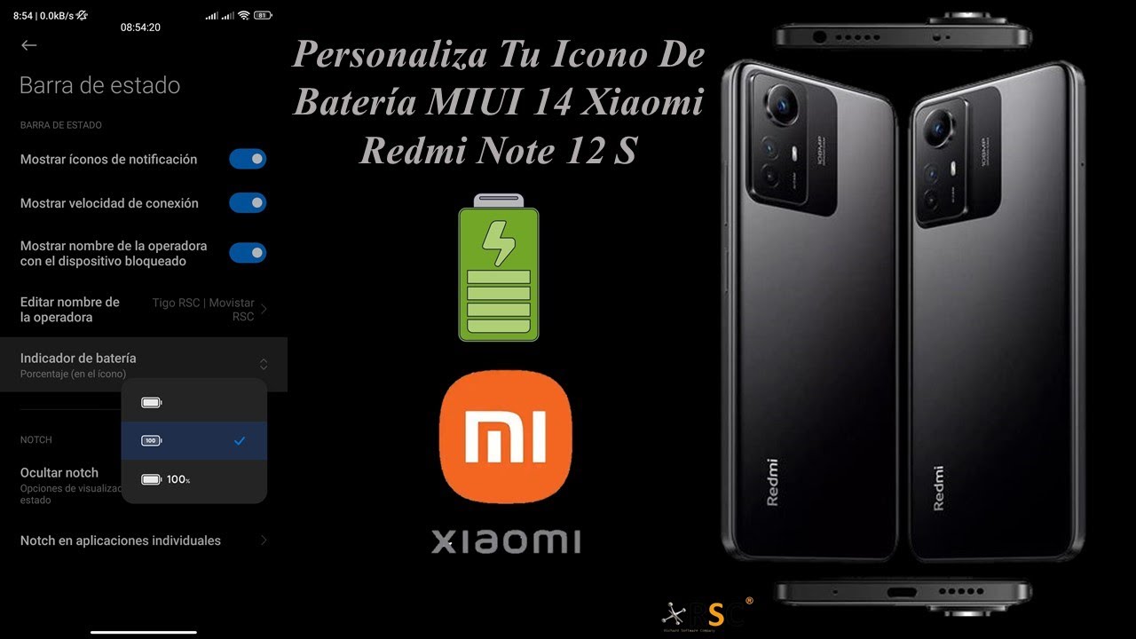 Personaliza Tu Icono De Batería MIUI 14 Xiaomi Redmi Note 12 S - YouTube