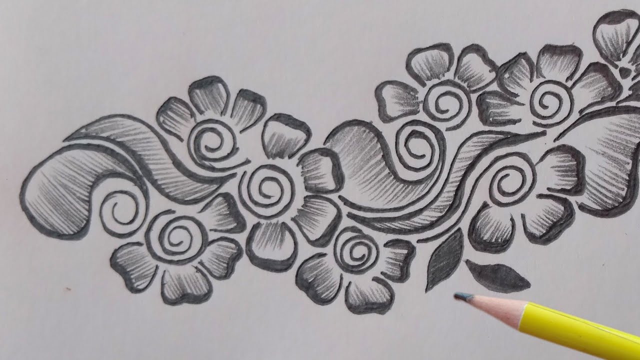 Easy Pencil Pencil Mehndi Design with Pencil | Easy and Simple Pencil ...