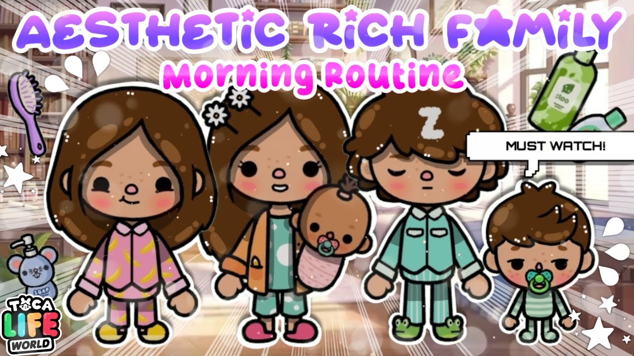 Aesthetic Family Morning Routine|with voice🔊|Toca boca world - YouTube