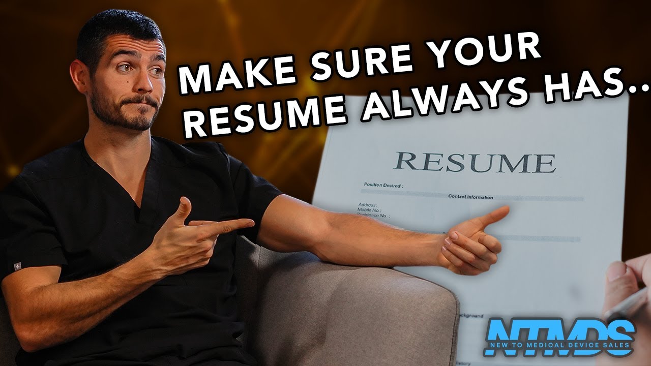 6 Figure Resume for Medical Device Sales - YouTube