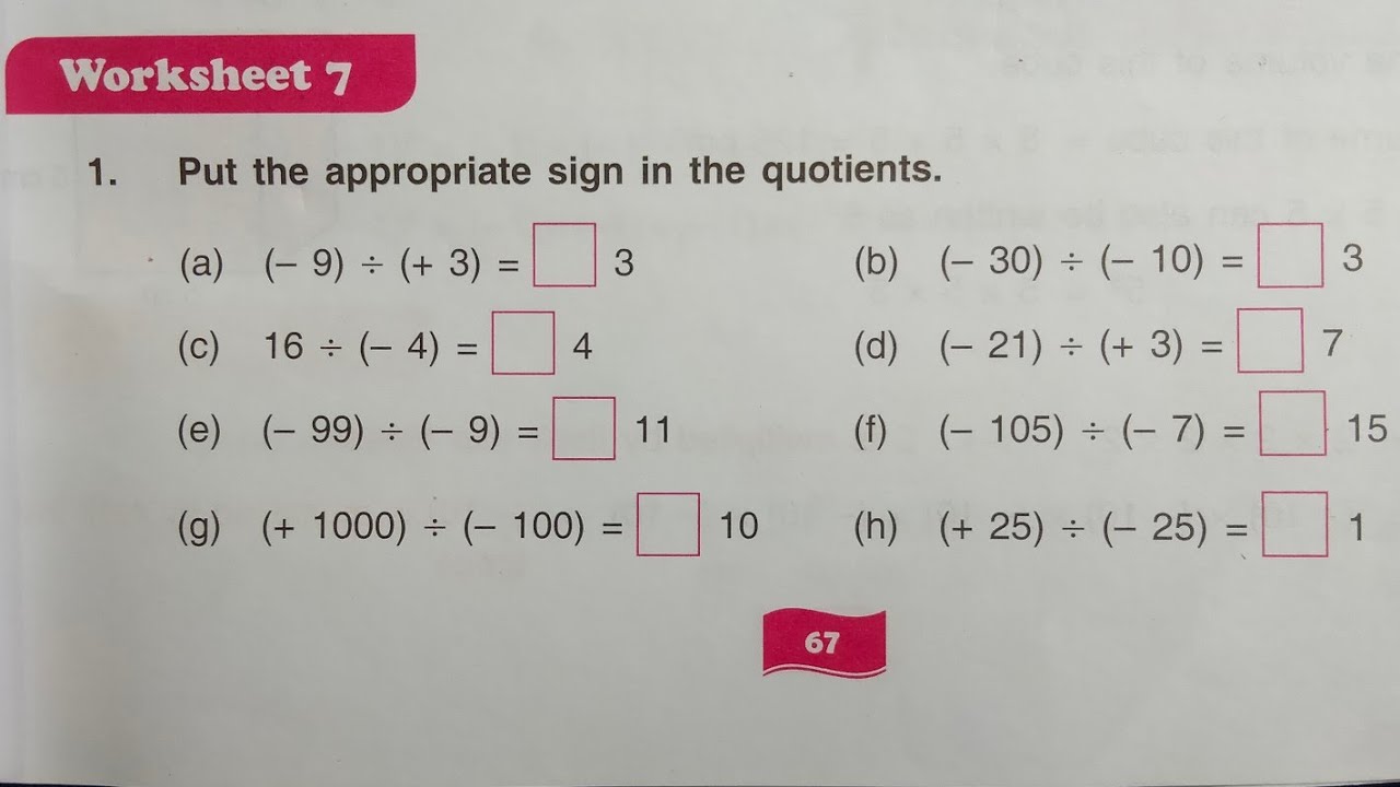 Math class 6 chapter 3 worksheet 7 dav public school।। DAV Class 6 math ...