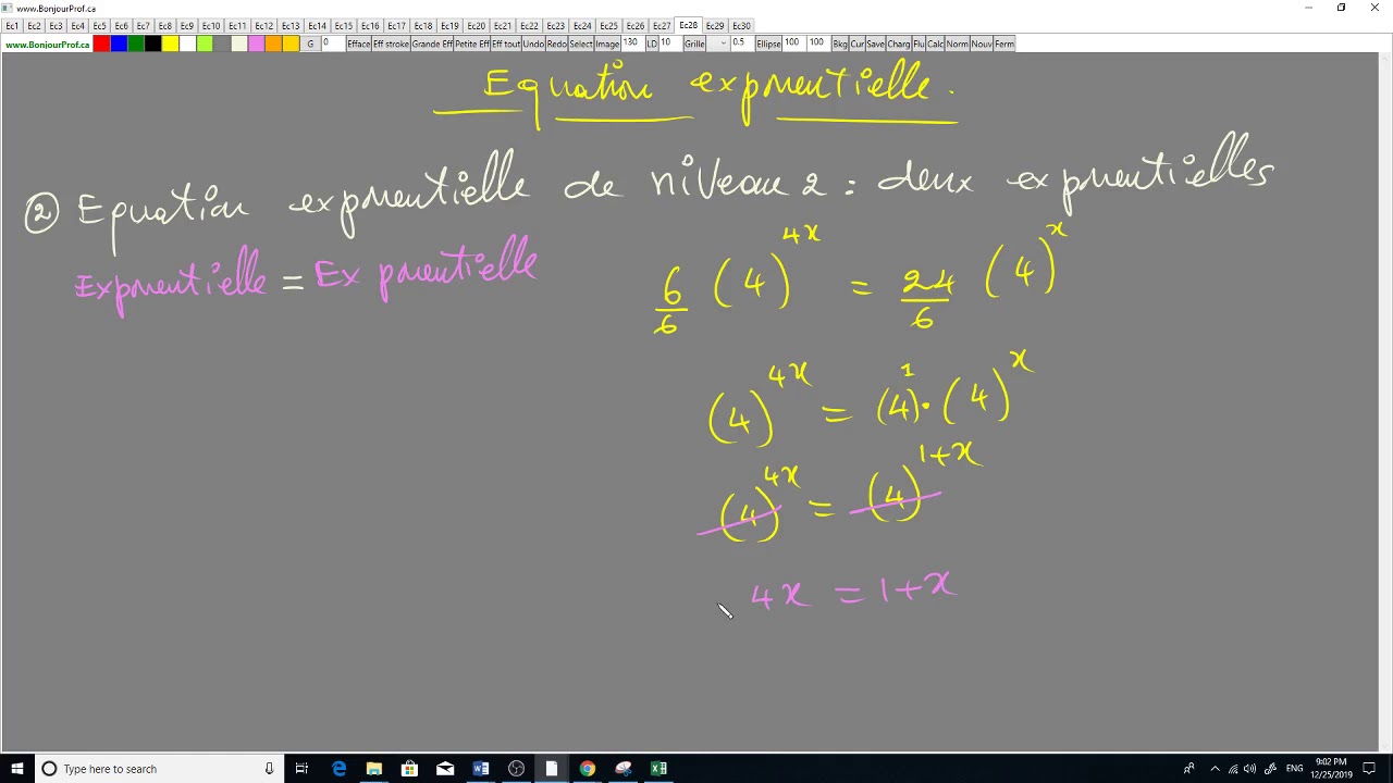 Equation exponentielle de niveau 2 partie 3 2019 12 25 21 00 52 - YouTube