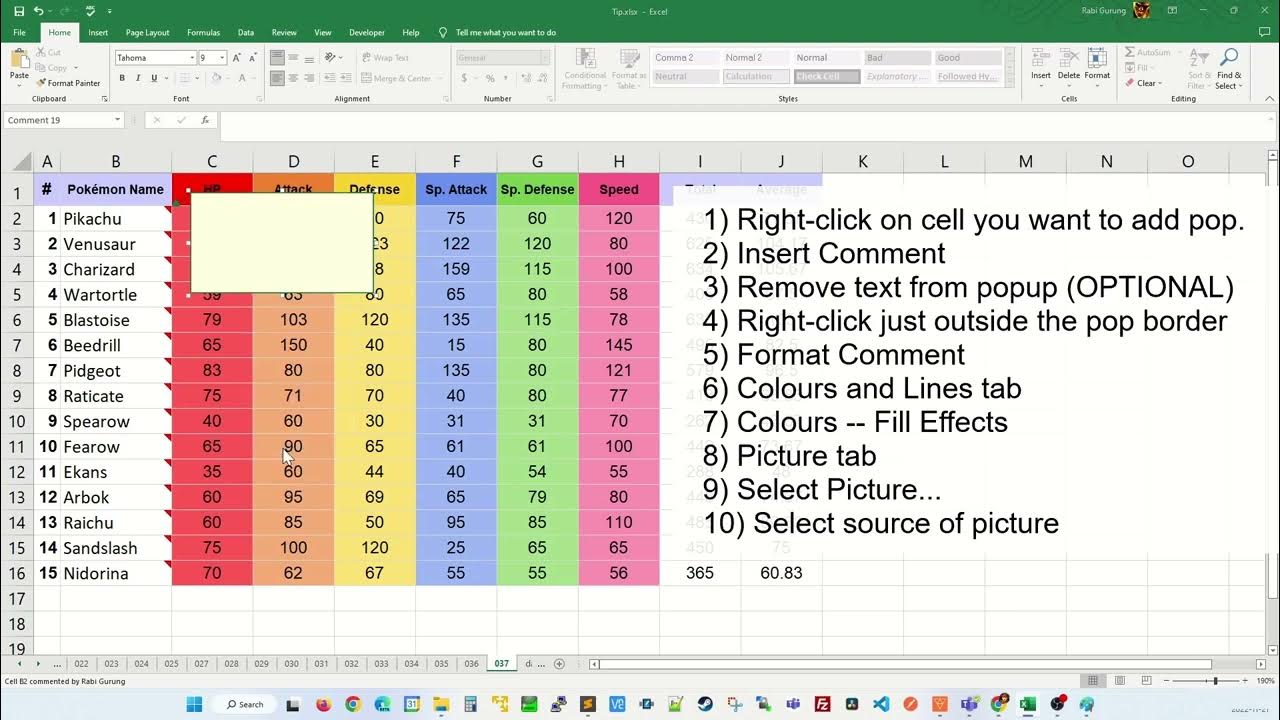 Add a pop-up picture to a cell - Excel Tips and Tr - YouTube