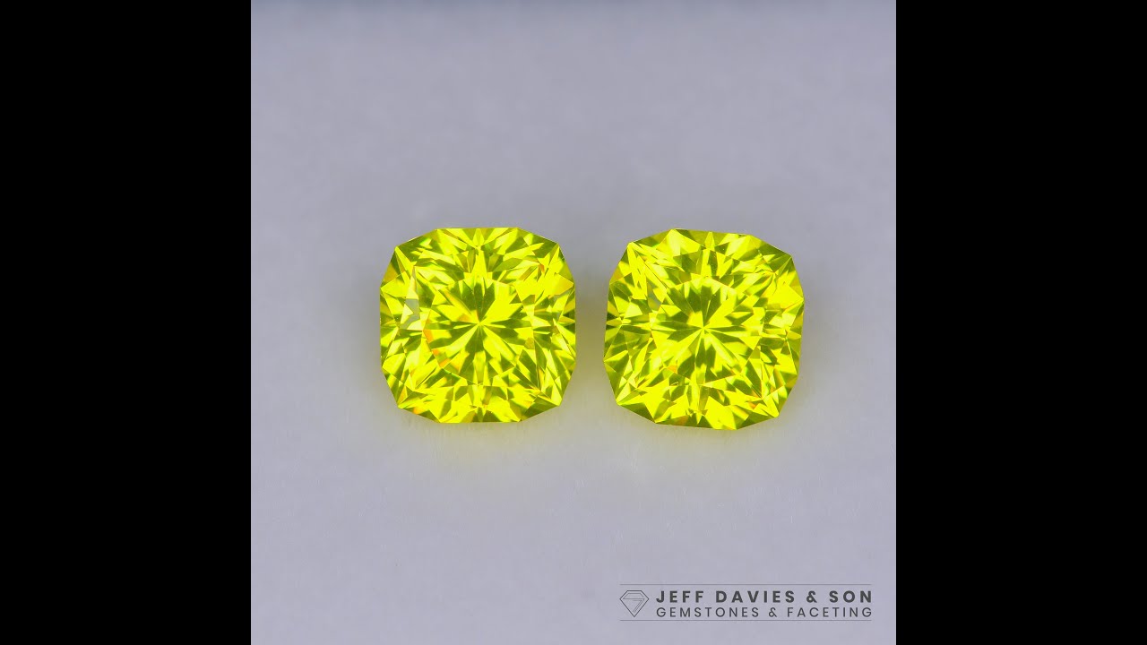 6.52ct Lab Lumo Garnet YAG pair – Yttrium Aluminum Garnet - Pulled ...