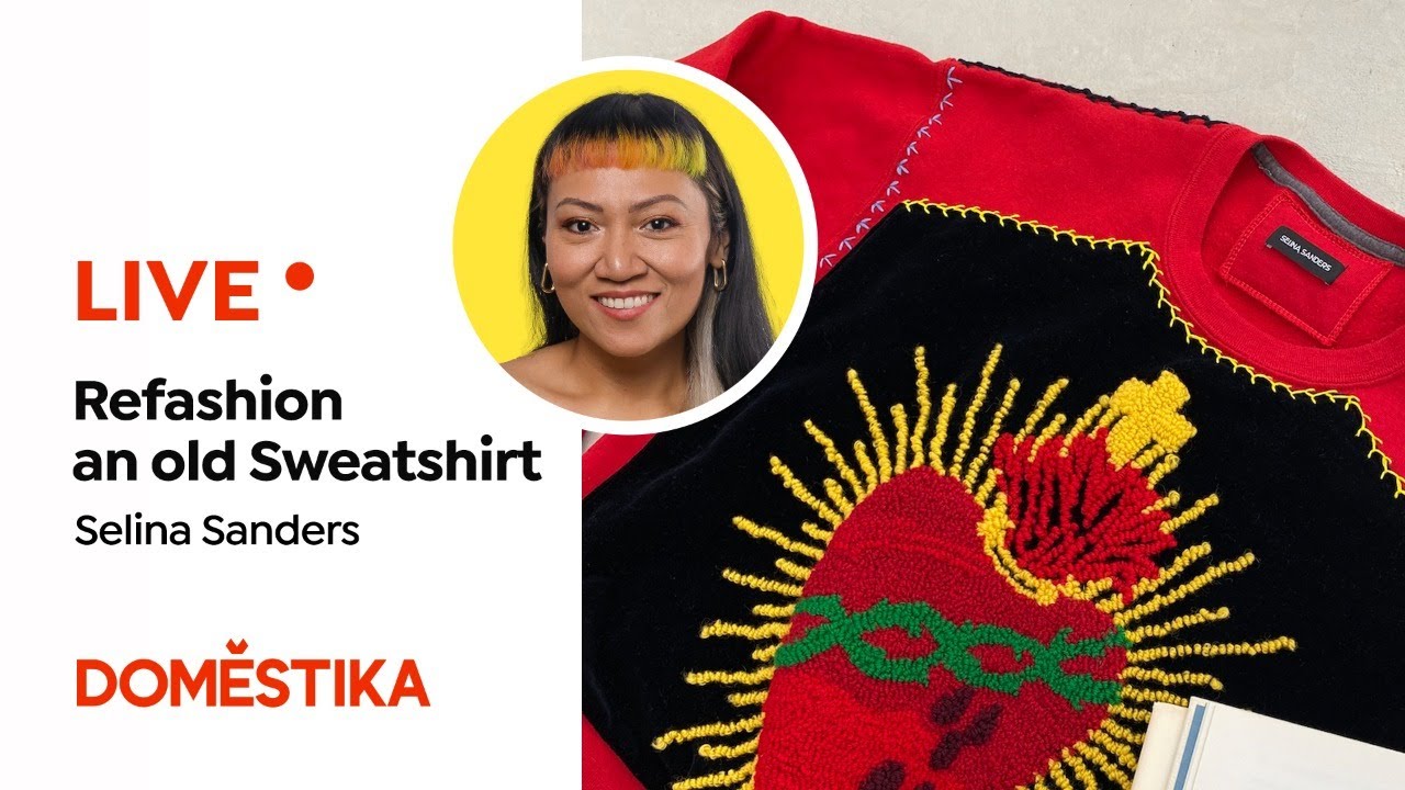 LIVE: Upcycled Clothing Ideas: Refashion an old Sweatshirt - Selina ...