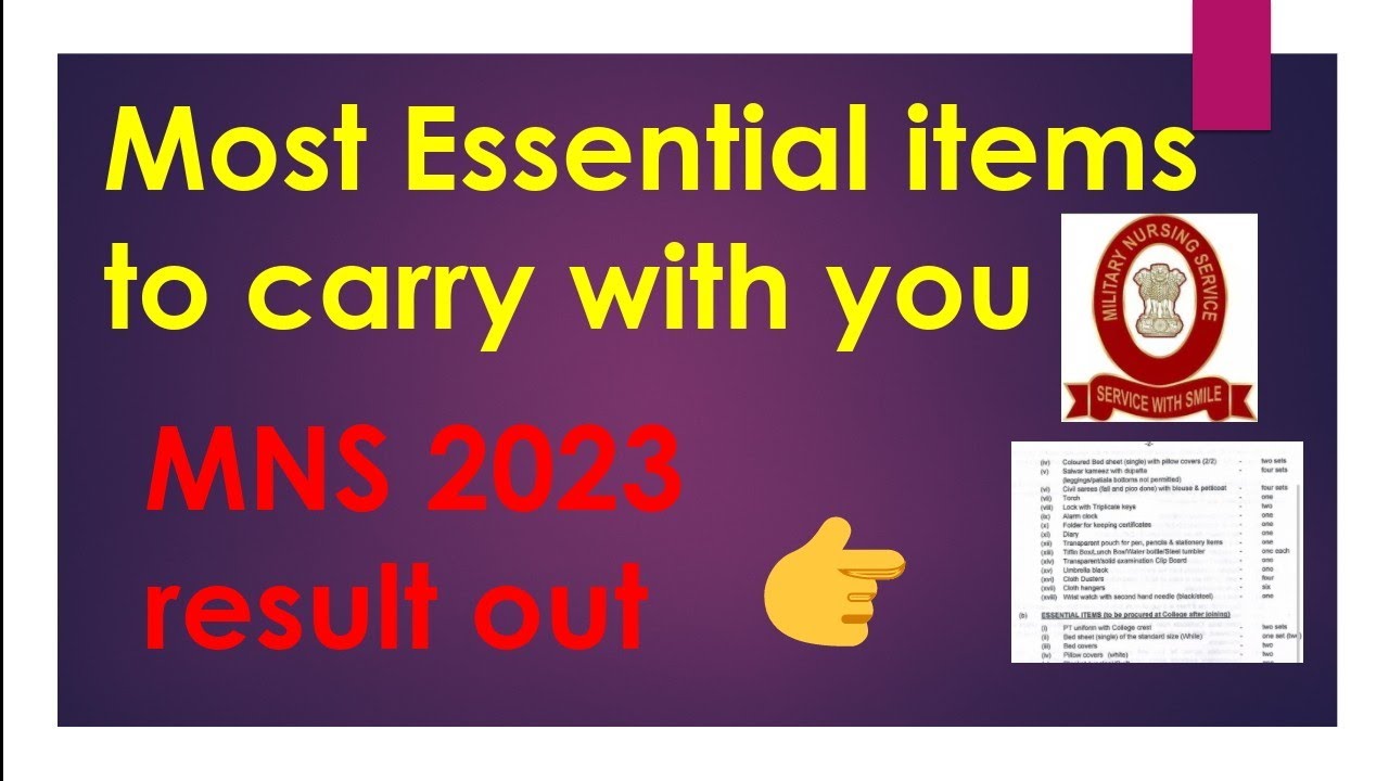 Essential items required for mns admission | mns 2023 result | mns ...