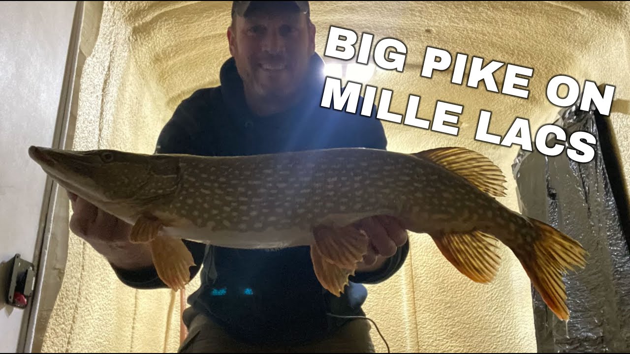 Pike Through The Ice On Mille Lacs Lake Solo Outing - YouTube