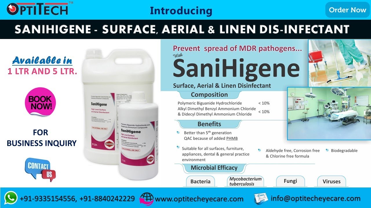 SANIHIGENE - SURFACE, AERIAL & LINEN DIS-INFECTANT | FOR HOSPITAL ...