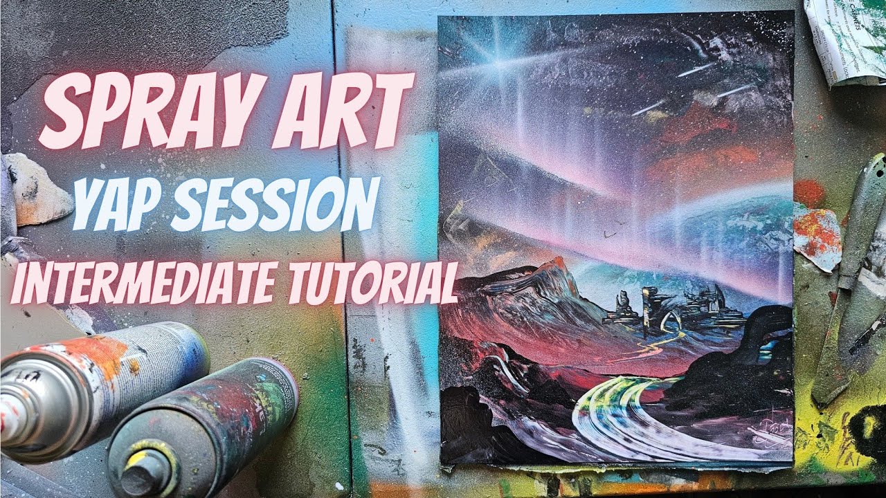 Space Ruins | Spray Paint Art Tutorial - YouTube