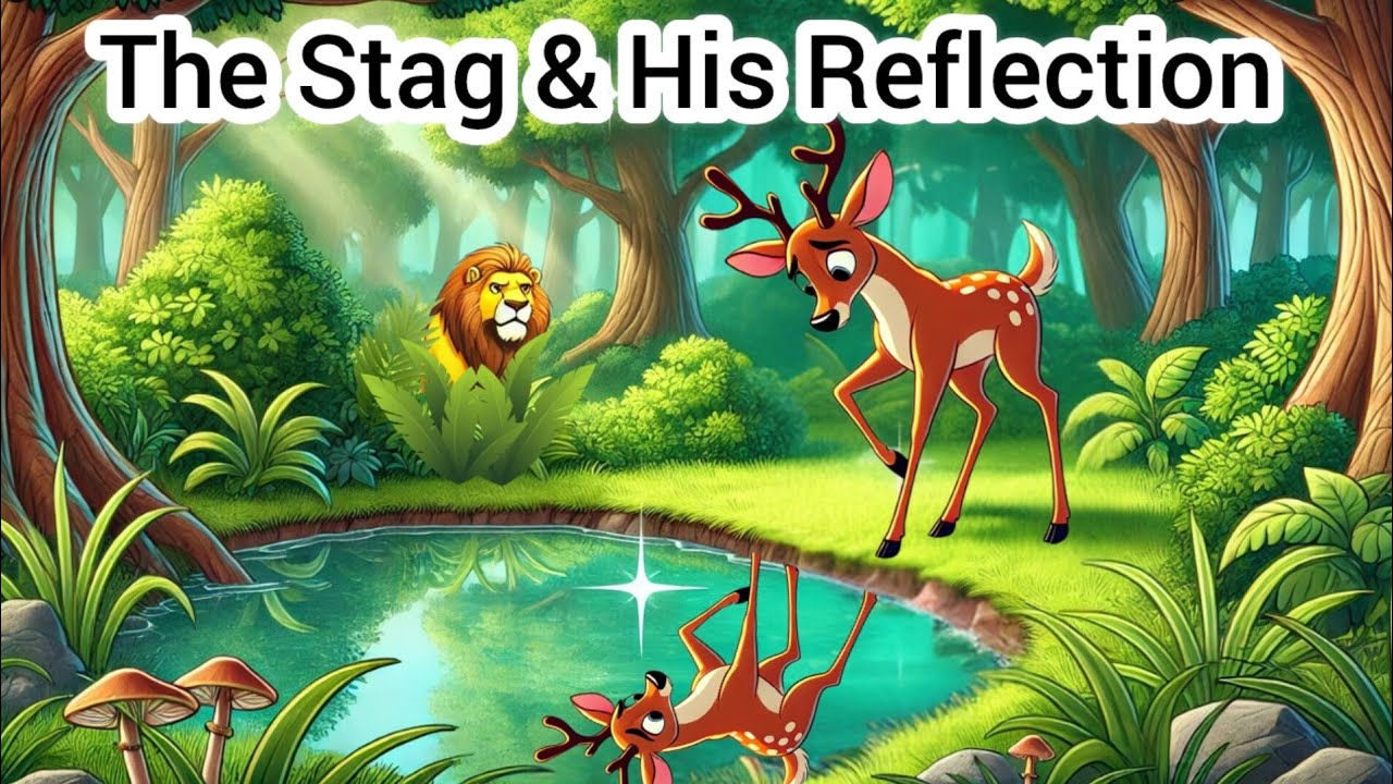 THE STAG & HIS REFLECTION | English story for kids with morals | Aesop ...