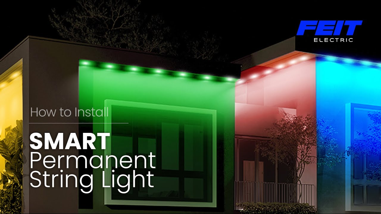 Permanent String Light Installation - YouTube