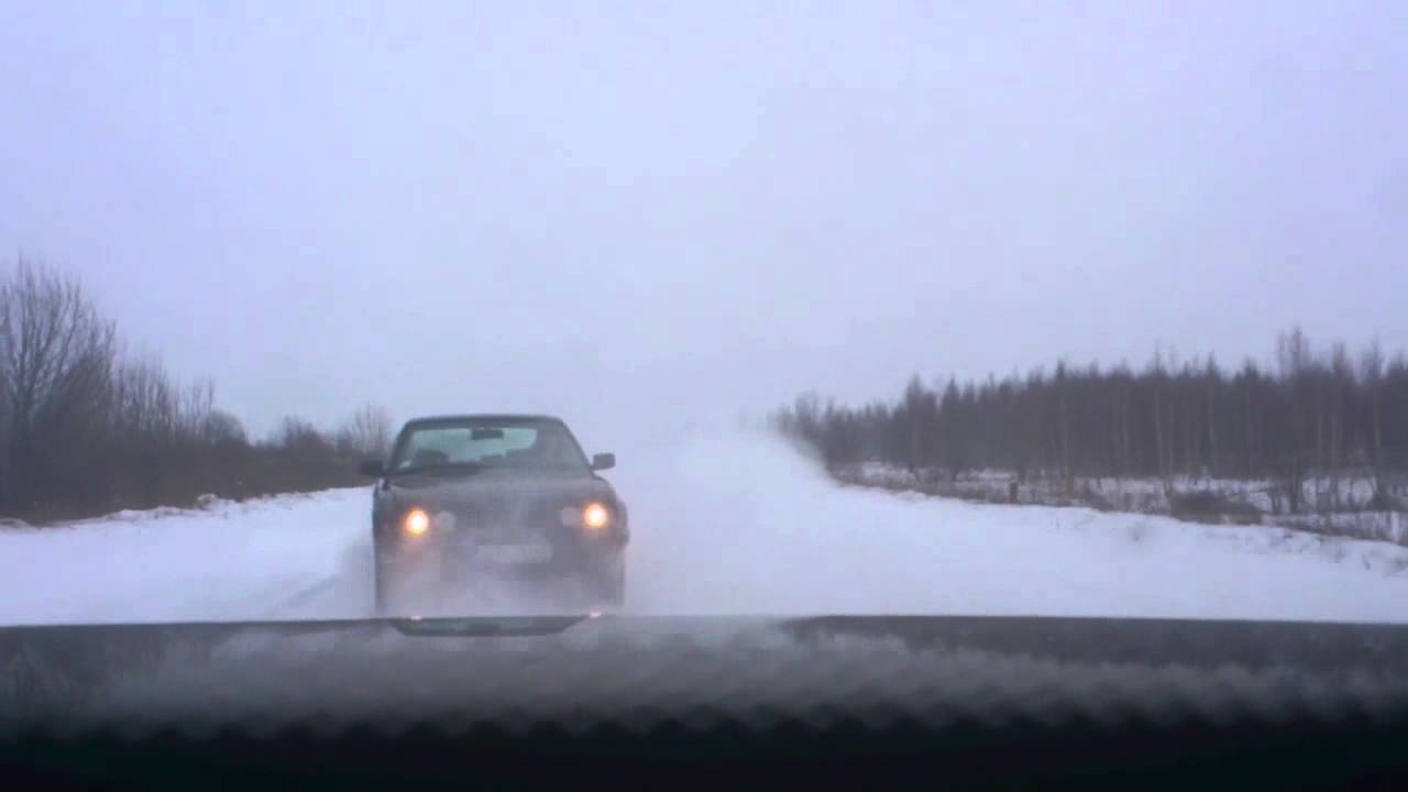 Snow drift on road. Дрифт на трасе 80 kmh - YouTube