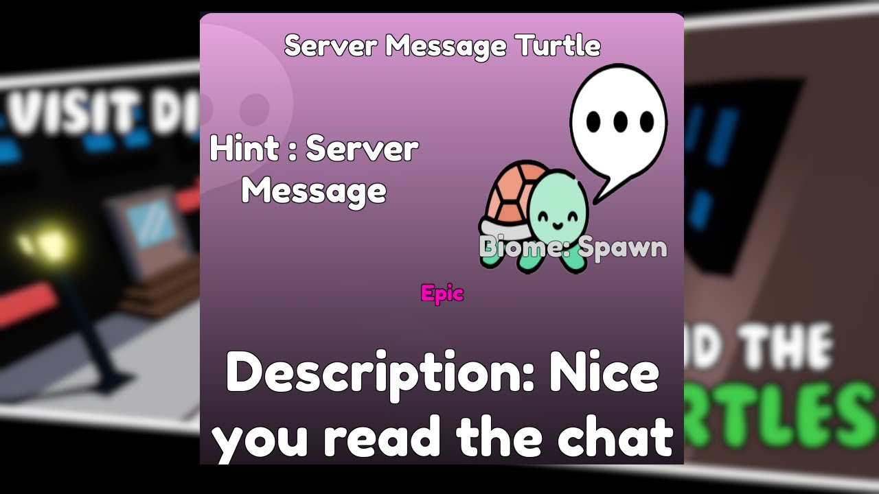 HOW to get SERVER MESSAGE TURTLE! - Roblox - Find the Turtles! - YouTube
