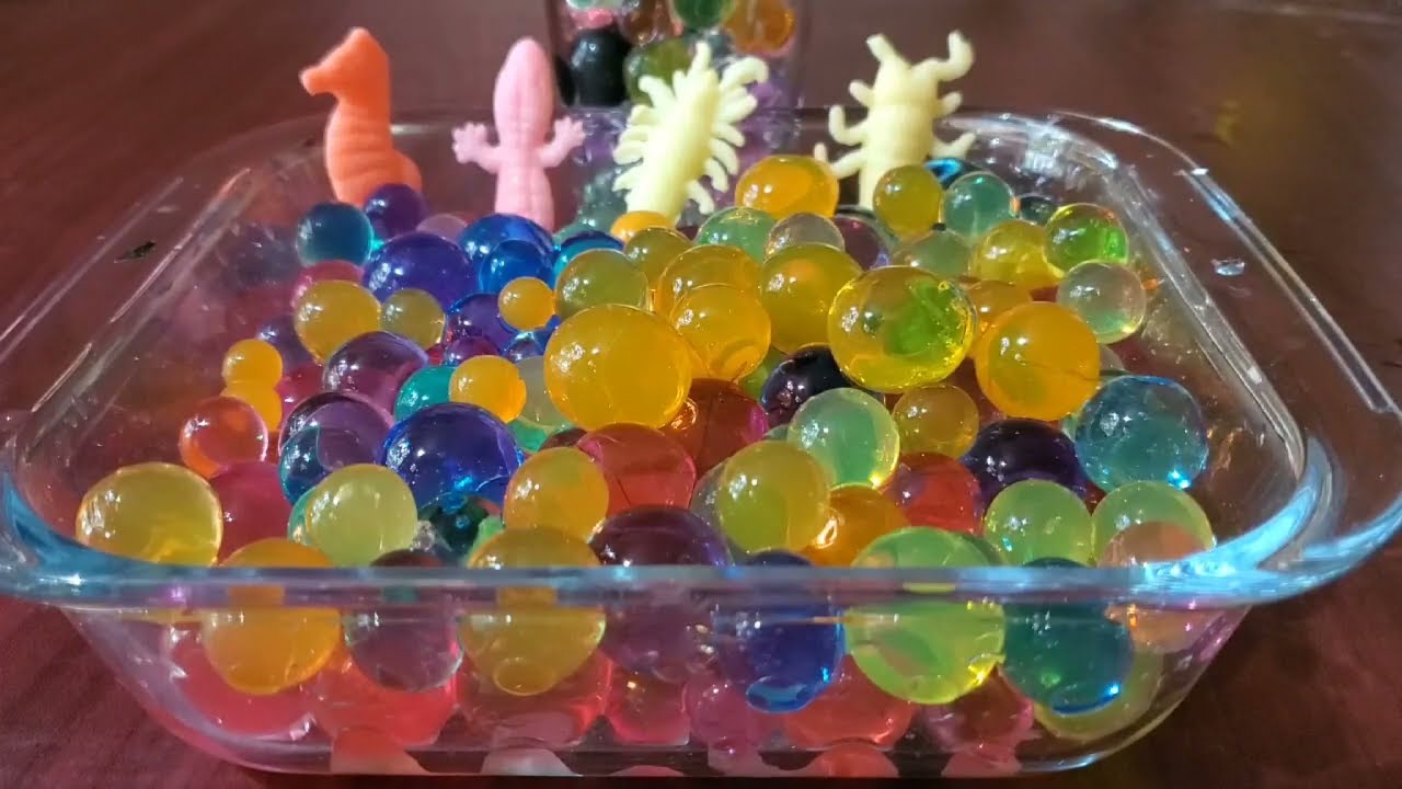 Colorful Orbeez balls with inside orbeez reptiles #satisfying video # ...